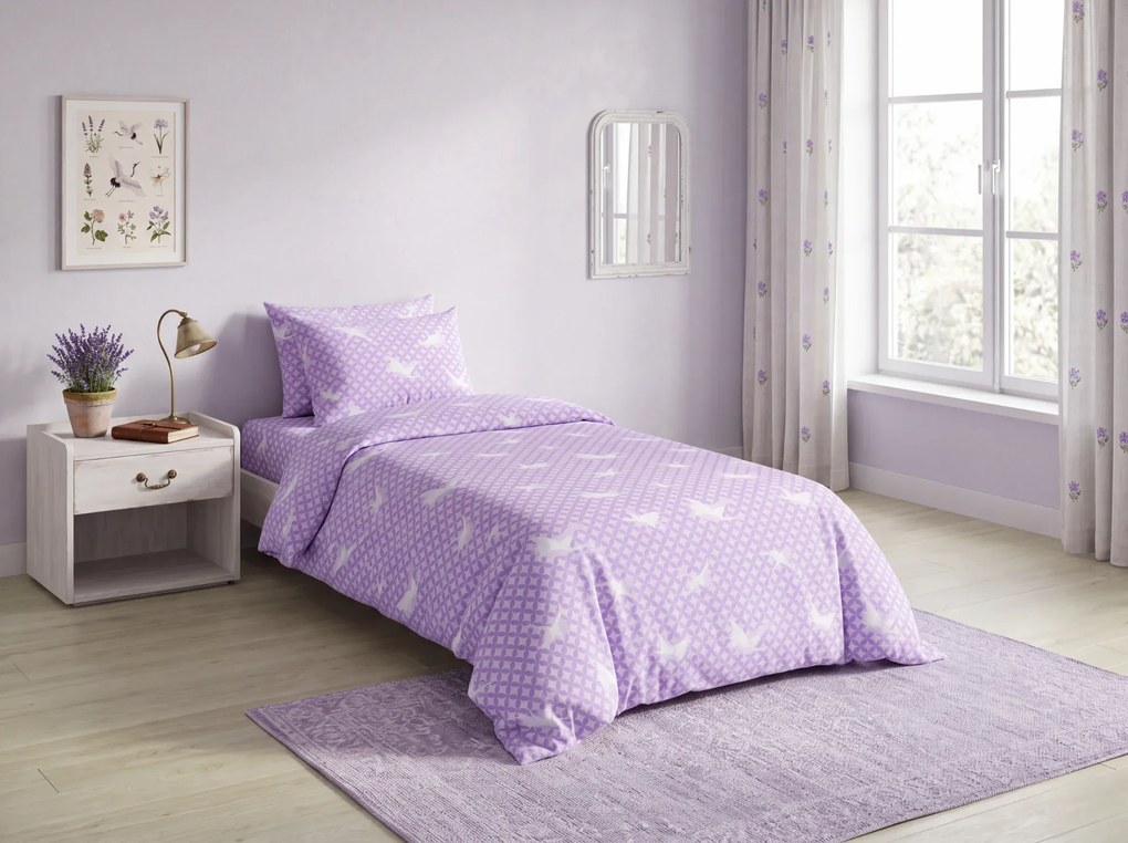 Bavlněné povlečení LILAC MEADOW fialové Rozměr povlečení: 70 x 80 cm | 140 x 200 cm