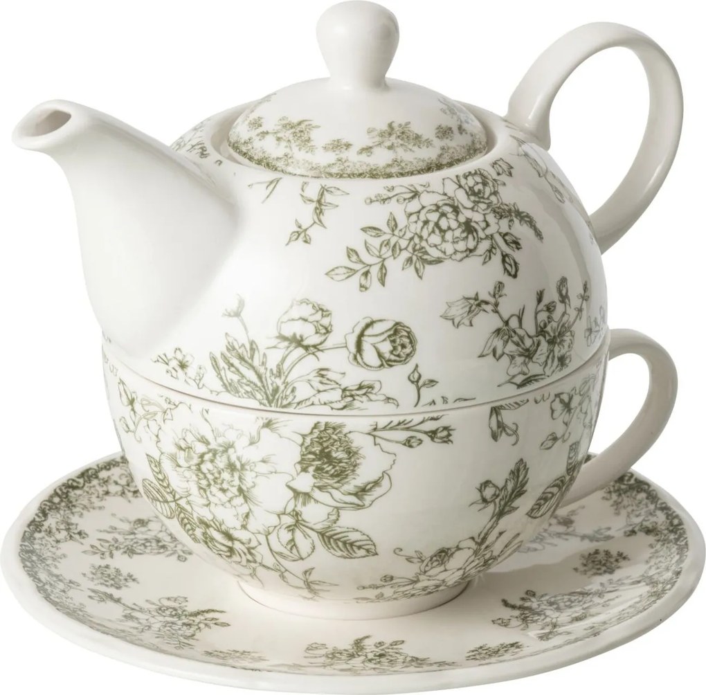 Bílá porcelánová konvička tea for one Vintage Blossom - 6*6*13 cm