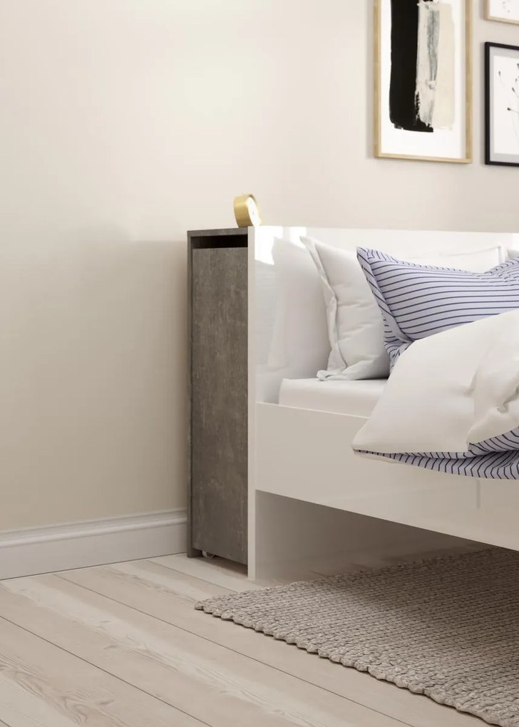 FALCO Čelo postele Simplicity 136 beton/bílý lesk