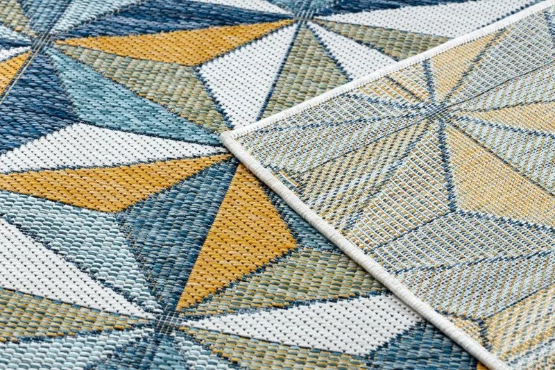 Dywany Łuszczów Kusový koberec Cooper Sisal Mosaic 22222 ecru/navy – na ven i na doma - 140x190 cm