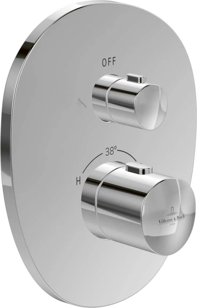 Villeroy & Boch Antao - Termostatická baterie pod omítku, pro 2 spotřebiče, s tělesem, chrom TVS11100300061