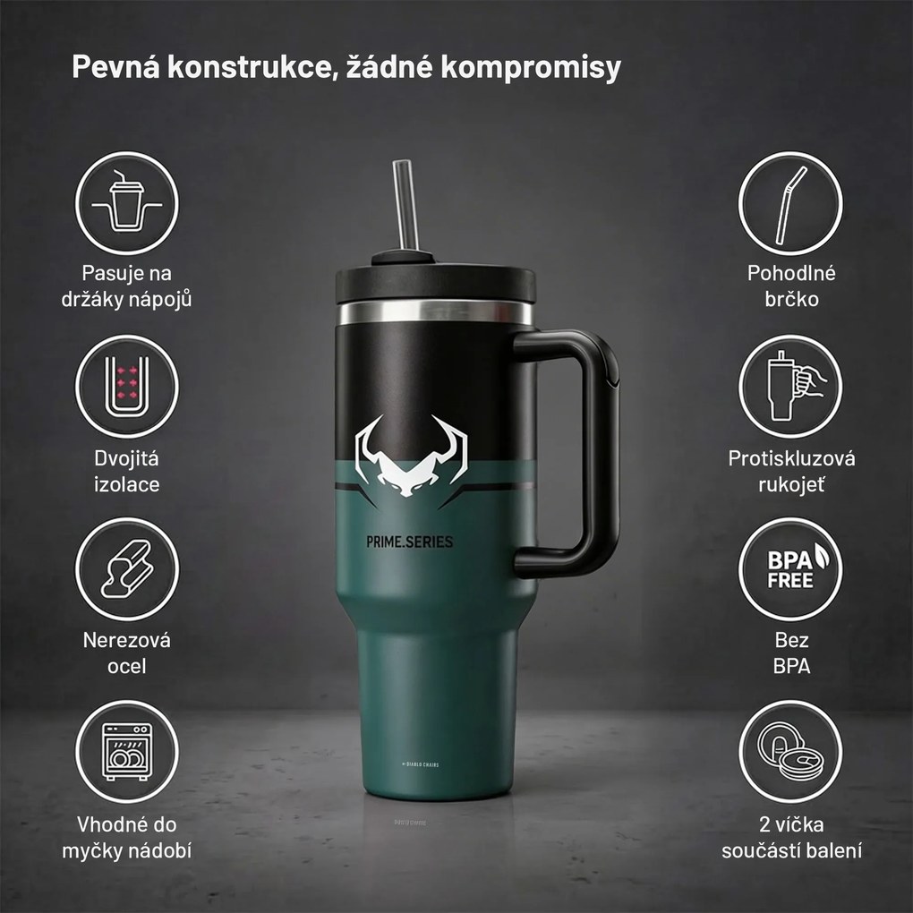 Termohrnek zelený: Diablo Chairs Ghotic Green