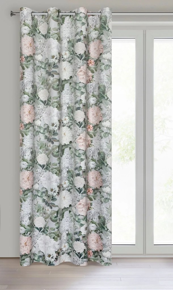 ZATEMŇOVACÍ ZÁVĚS NA KROUŽCÍCH IDA 140X250 CM KVĚTY