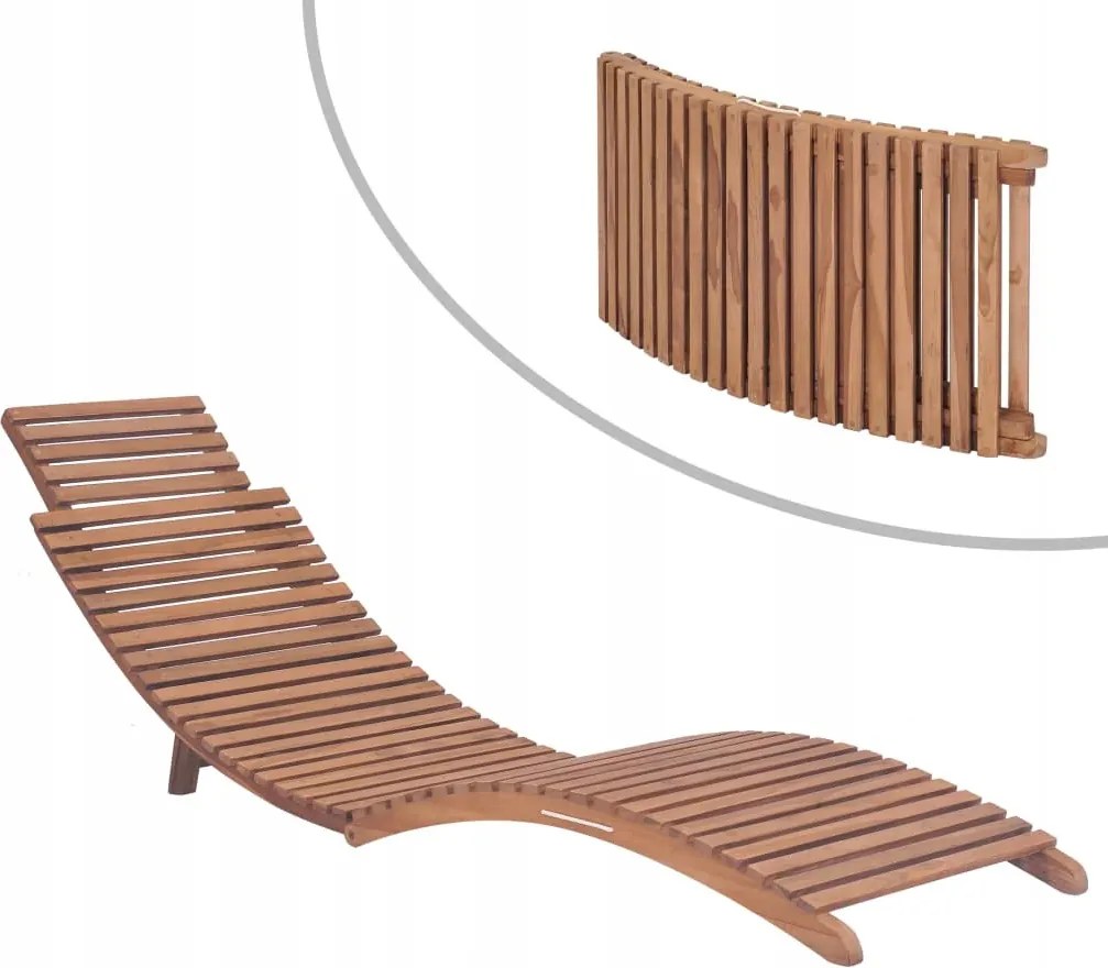 Fionshop 263354533 Skládací zahradní lehátko masivní teak