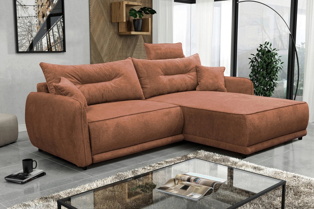 XXXLutz ROHOVÁ SEDAČKA, textil, rezavá MID.YOU - Sedací soupravy - 001574006810