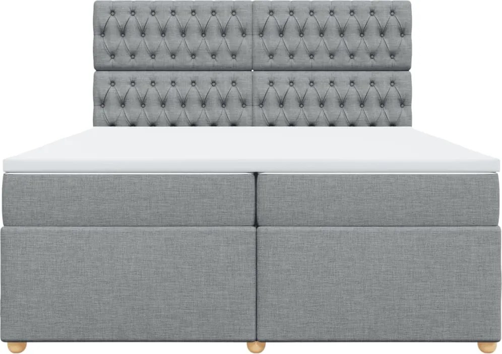 Box spring postel s matrací světle šedá 200 x 200 cm textil 3291394