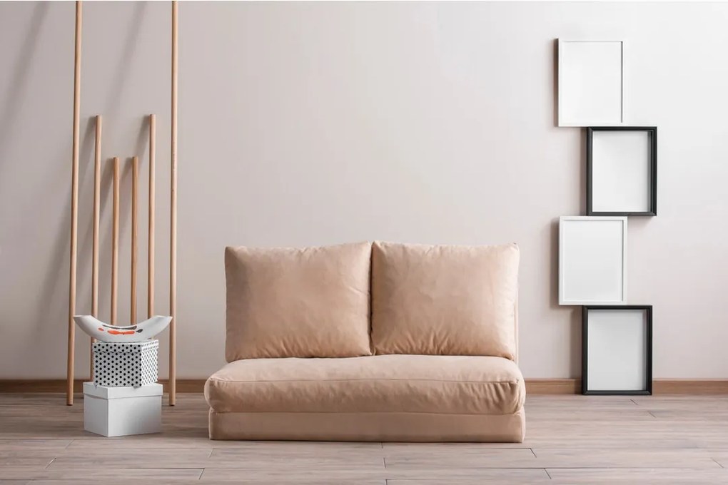 Designová rozkládací pohovka Wandella 120 cm krémová