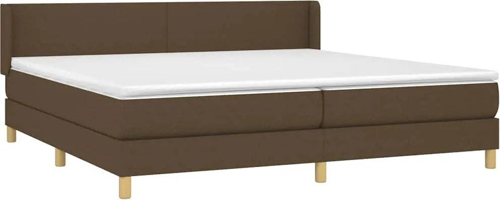 Box spring postel s matrací tmavě hnědá 200x200 cm textil 3130140