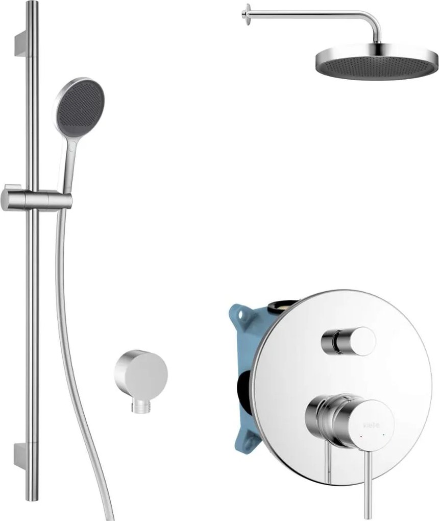 kielle Oudee - Sprchový set s baterií pod omítku, pro 2 spotřebiče, s příslušenstvím EcoSpare a tělesem, chrom 20602SP50