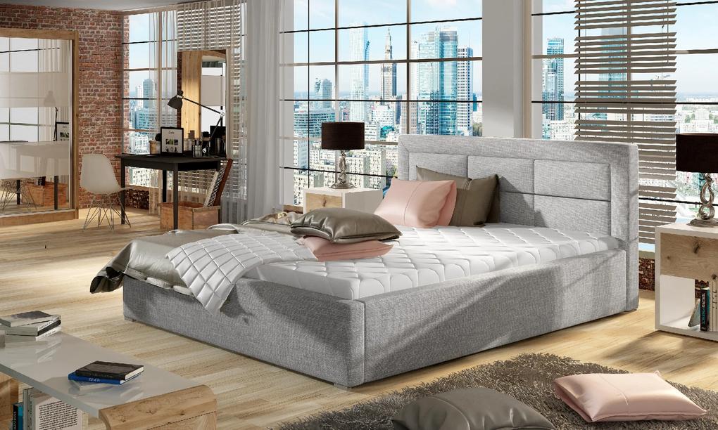 Eltap Čalouněná postel Rosano s úložným prostorem Materiál a barva potahu: Paros 05 - šedá, Rozměry (cm): 140x200