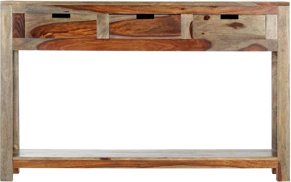 Konzolový stolek se 3 zásuvkami 120x30x75 cm masivní akácie 247753