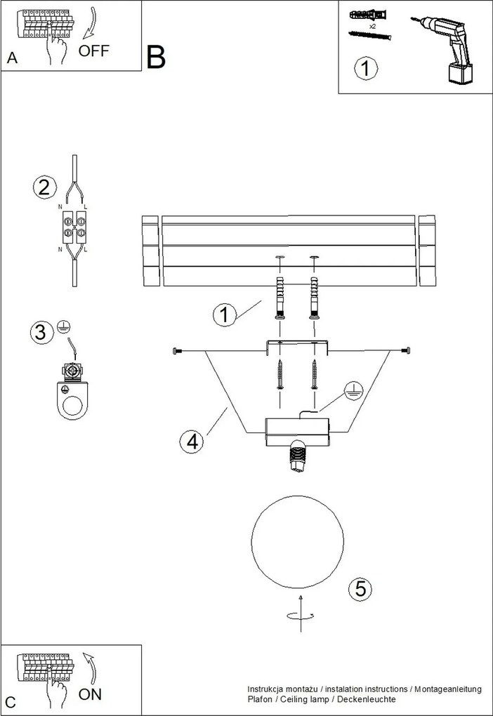 Sollux Lighting Stropní svítidlo YOLI 1 taupe
