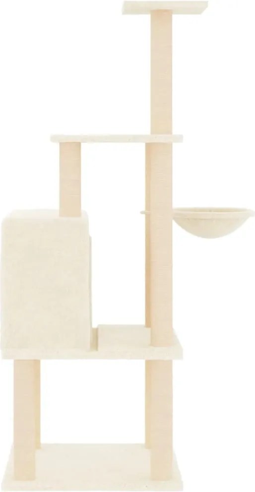 Škrabadlo pro kočky se sisalovými sloupky krémové 132 cm 171726