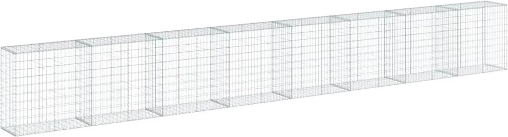 Gabionový koš s víkem 800 x 50 x 100 cm pozinkované železo 3295149