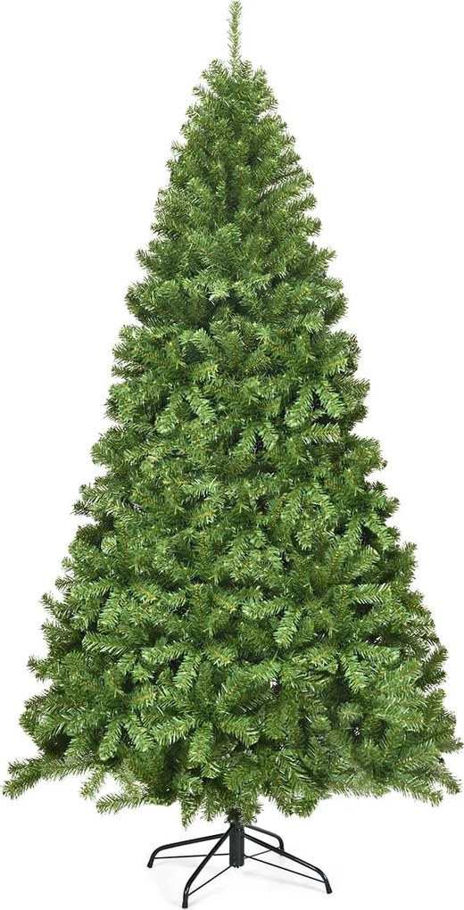 Costway 230 cm Umělý vánoční stromek s kovovým stojanem Christmas Tree Green