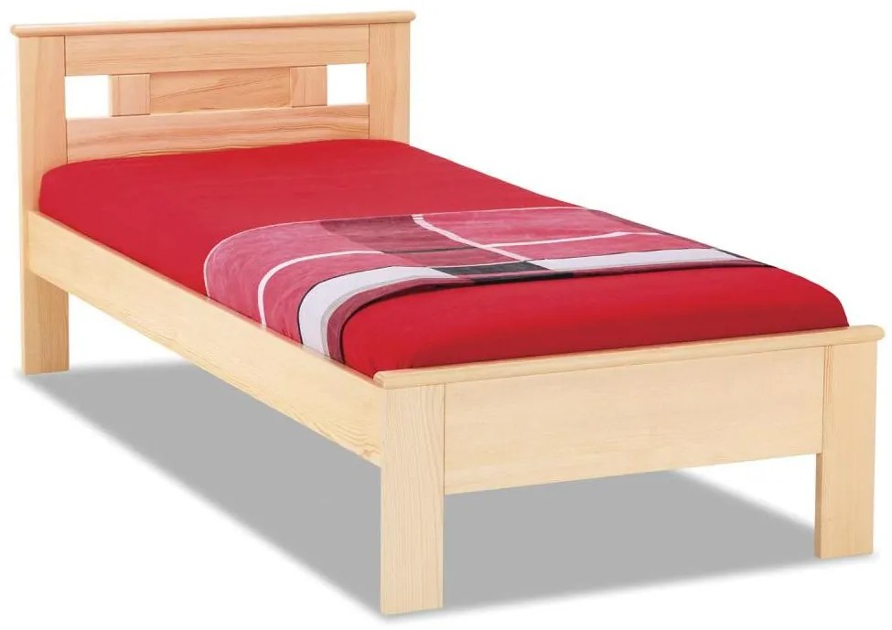 Krajča Jednolůžková postel z masivu Nora 90 x 200 cm Povrchová úprava: Bílá, Druh dřeva: Dub