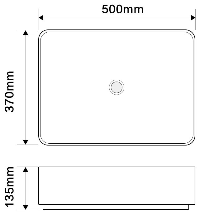 Erga Madalyn, umyvadlo na desku 500x370x135 mm, bílá lesklá, ERG-V03-9674-WH
