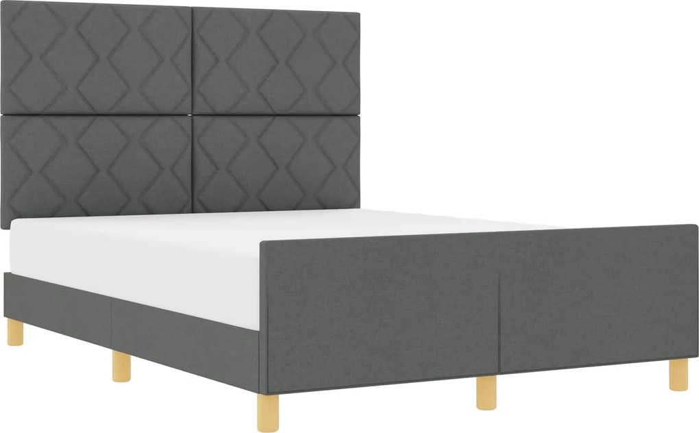 Rám postele s čelo Tmavě šedá 160 x 200 cm textil 3344817