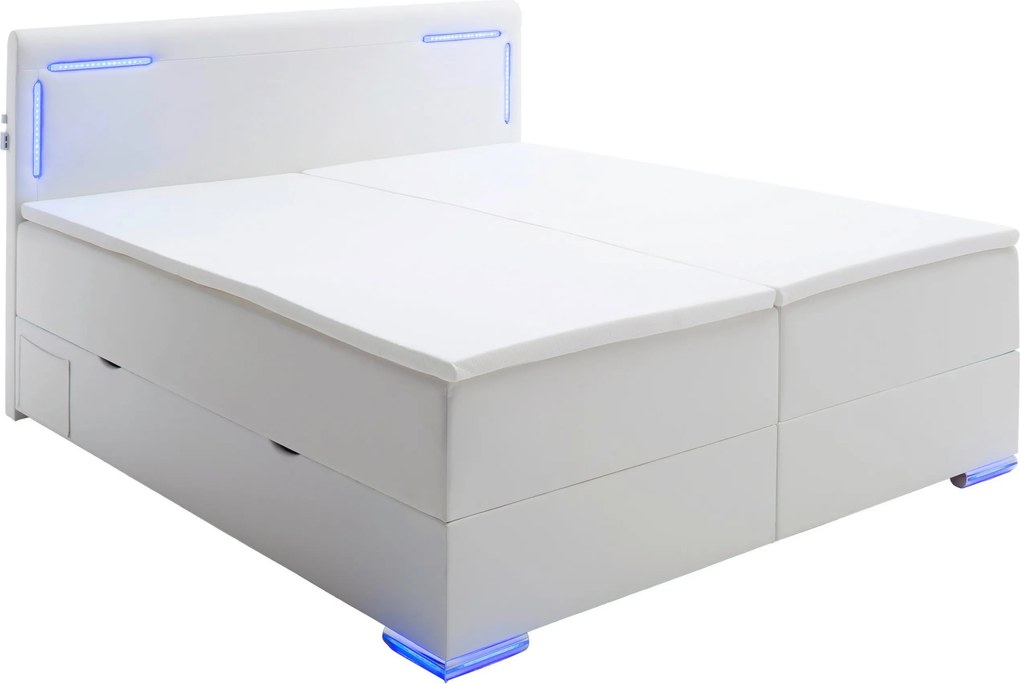 XXXLutz POSTEL BOXSPRING, 180/200 cm, bílá Xora - Manželské postele - 000101022506