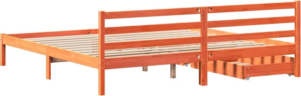 Postel bez matrace voskově hnědá 200 x 200 cm masivní borovice 3301562