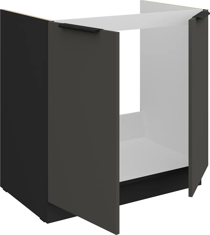 ARIA pe | dolní skříňka 80 ZL 2F dřezová | 80 cm | ANTI FINGERPRINT povrch | černá/šedá grafit