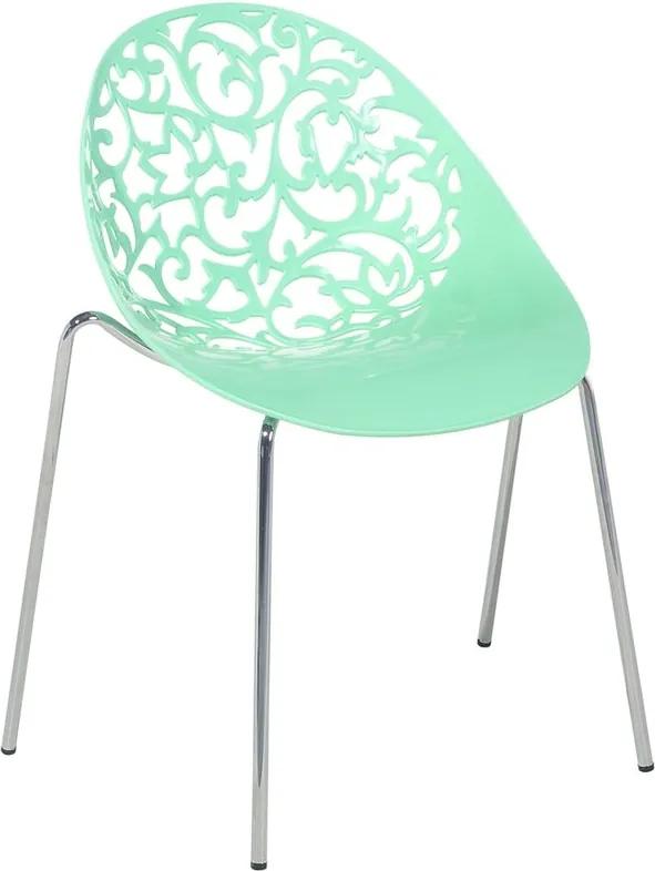 Zelená zdobená jídelní židle MUMFORD