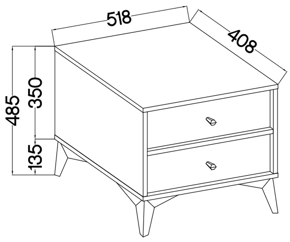 TOKYO 1 b | noční stolek 801 | 51,8 cm | béžová/zlatá