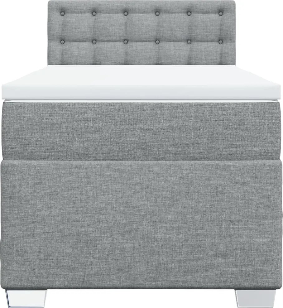 Box spring postel s matrací světle šedá 90x190 cm textil 3285757