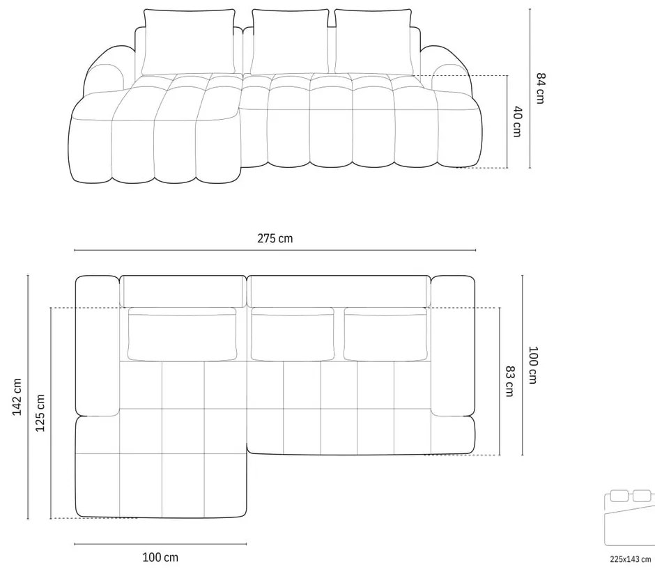 Béžová rozkládací/s úložným prostorem rohová pohovka (levý roh/s lenoškou) Linz – Cosmopolitan Design