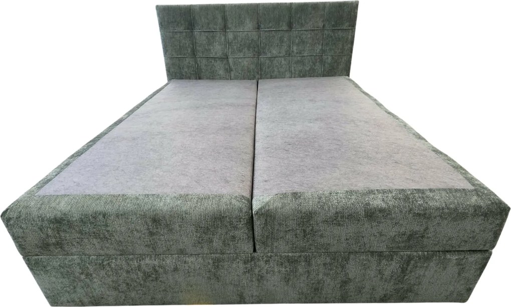 Čalouněná postel boxspring DIRELIS VIBE 160x200 cm tmavě zelená Matrace: Matrace Bonell pružinová