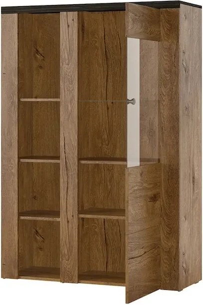 Vitrína LOMAR 44 satin ořech / touchwood