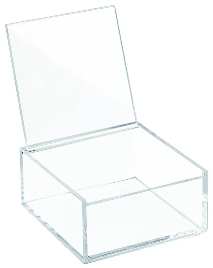 Průhledný stohovatelný box s víkem iDesign Clarity, 10 x 10 cm