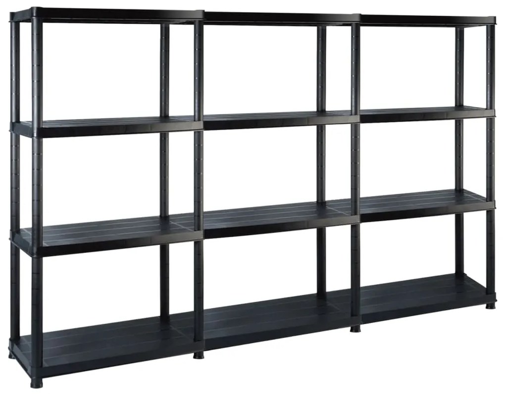 Úložný regál 4patrový černý 183 x 30,5 x 130 cm plast 3059855