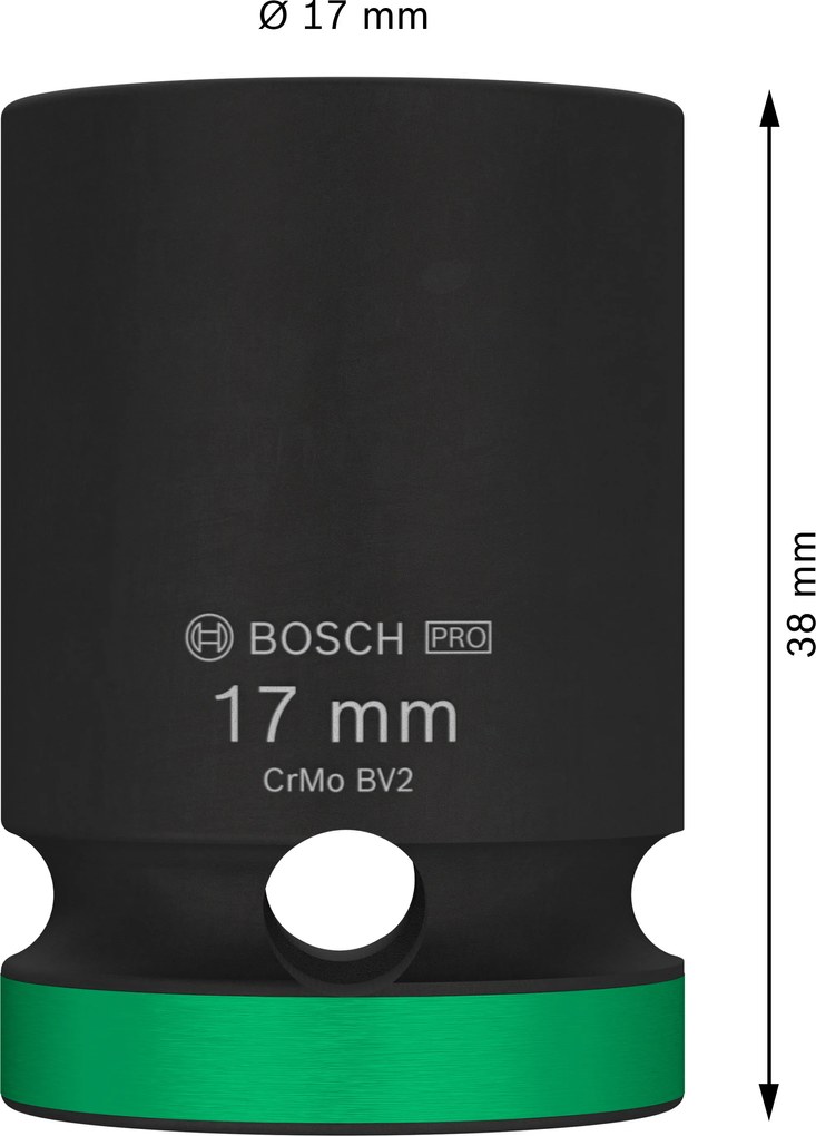 Průmyslová hlavice 1/2" Bosch PRO IMPACT Dostupné varianty: Průmyslová hlavice 1/2" Bosch PRO IMPACT 19 mm