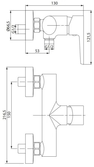 Cersanit S951-353 - Sprchová baterie MODUO lesklý chrom