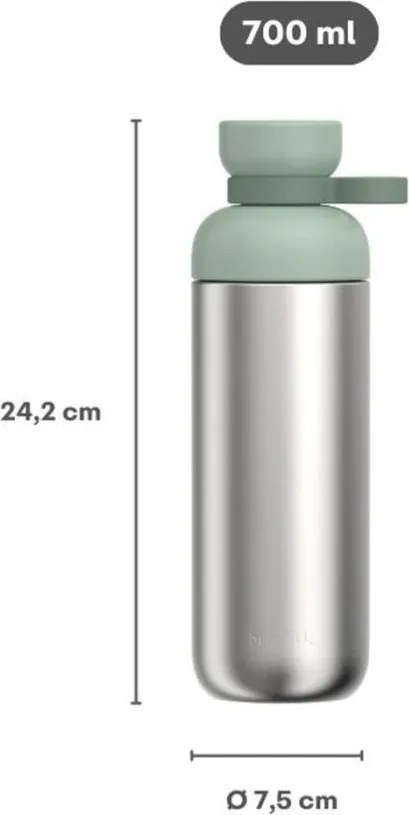 Černá/ve stříbrné barvě lahev z nerezové oceli 700 ml Vita – Mepal
