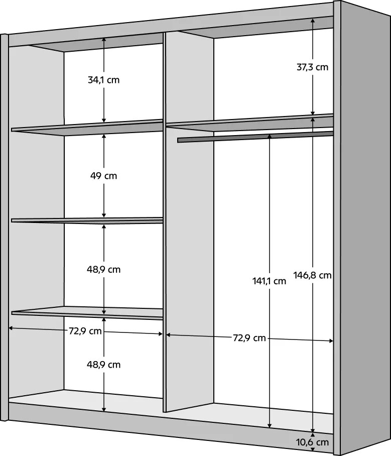 Skříň, 2D-150, bílá/dub artisan, BAJADERO TYP 1