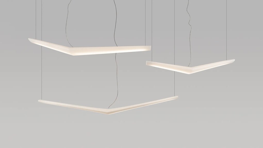 Artemide AK00600 Mouette Asymmetrica, závěsné designové svítidlo, 80W LED 3000K, 195cm, délka závěsu 190cm