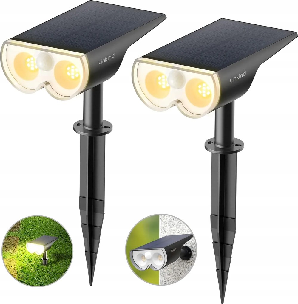 Solární Led reflektory Linkind SP001 Snímač pohybu 3000K/6500K IP67 3 režimy