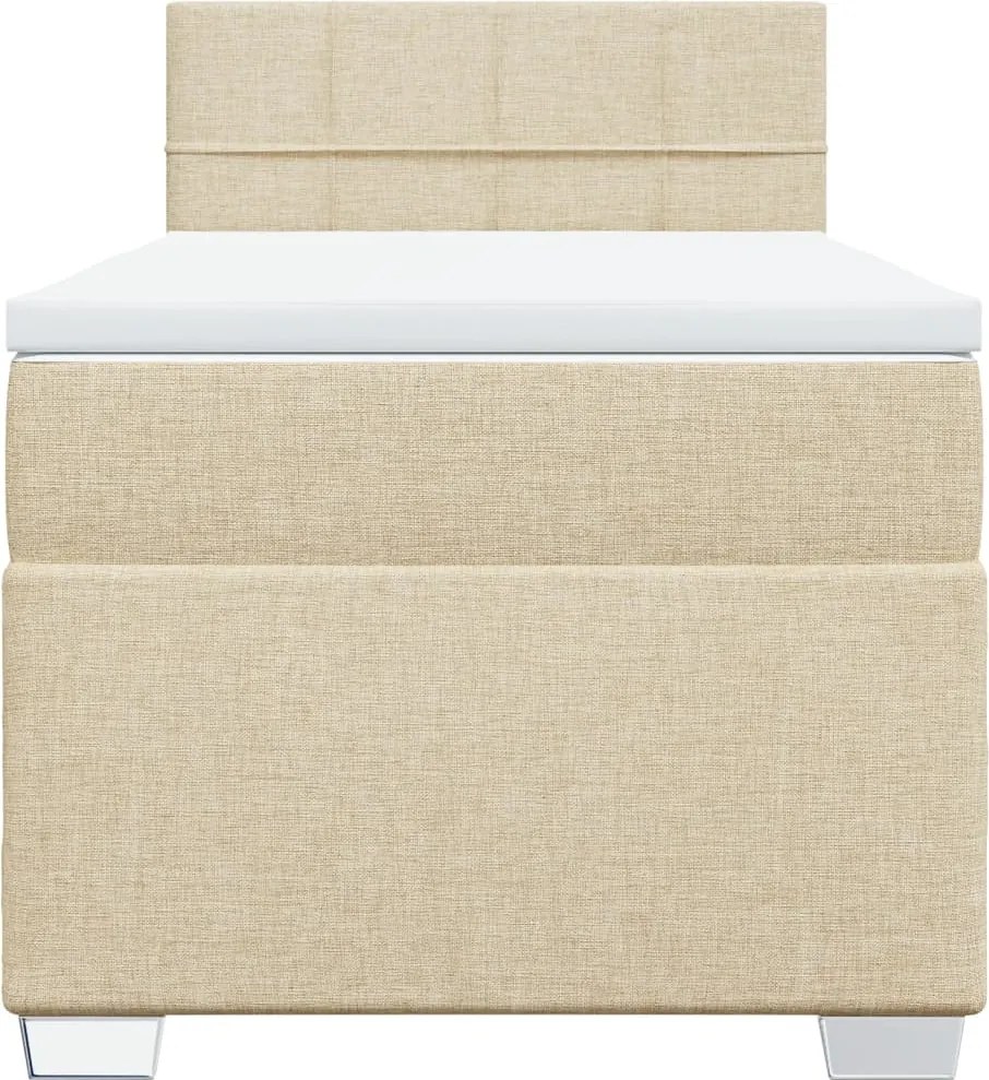 Box spring postel s matrací krémová 100 x 200 cm textil 3288104
