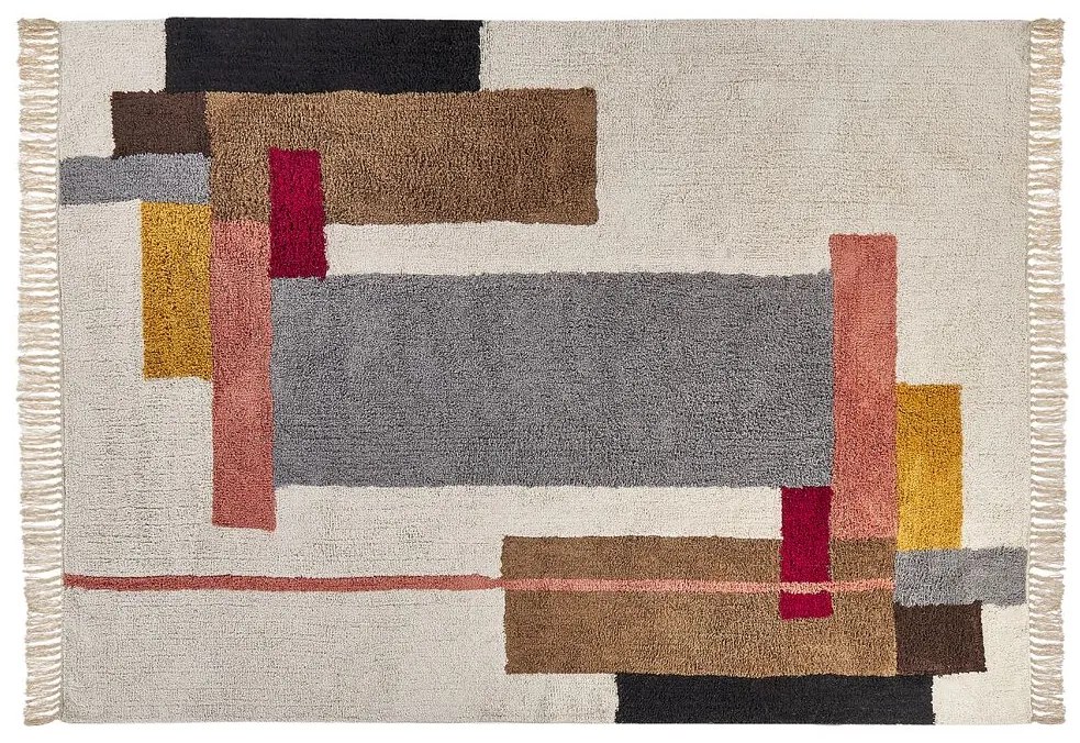Bavlněný koberec 140 x 200 cm barevný NIKSAR Beliani