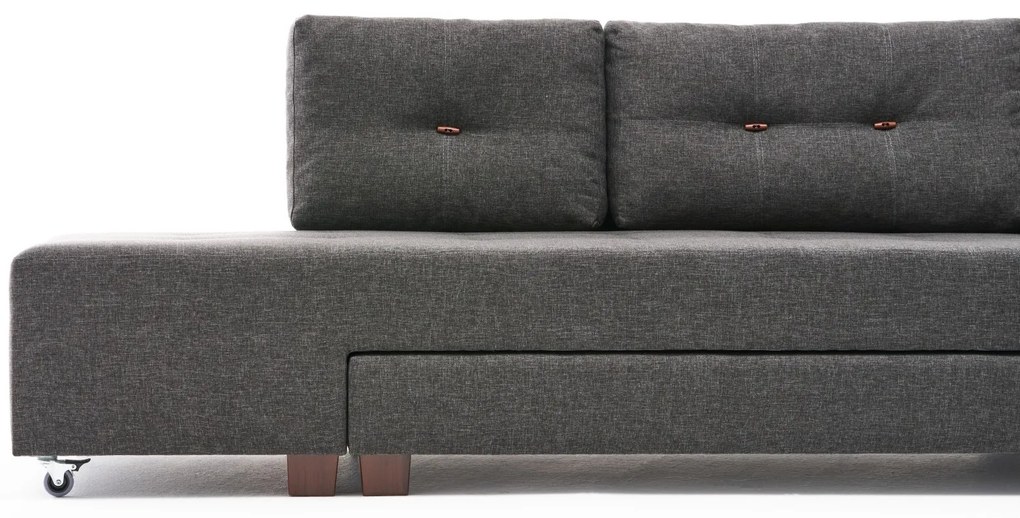 Atelier del Sofa Rohová sedací souprava Manama Corner Sofa Bed Right - Anthracite, Antracitová