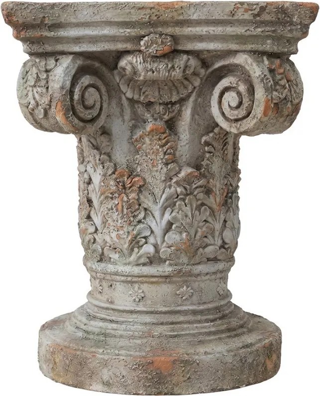 Béžový antik dekorační stolek / sloup na květiny - 38*38*48 cm