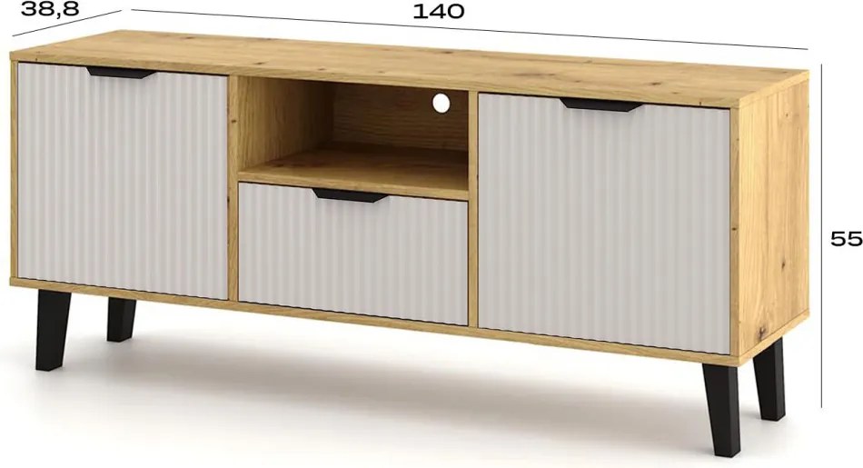 TV stolek Borg Duo 2d1s dub artisan / kašmír
