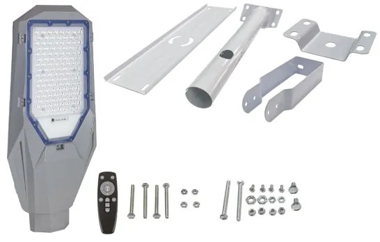 LED Stm. pouliční lampa se solárním panelem LED/200W/20000 mAh 6500K IP65 šedá