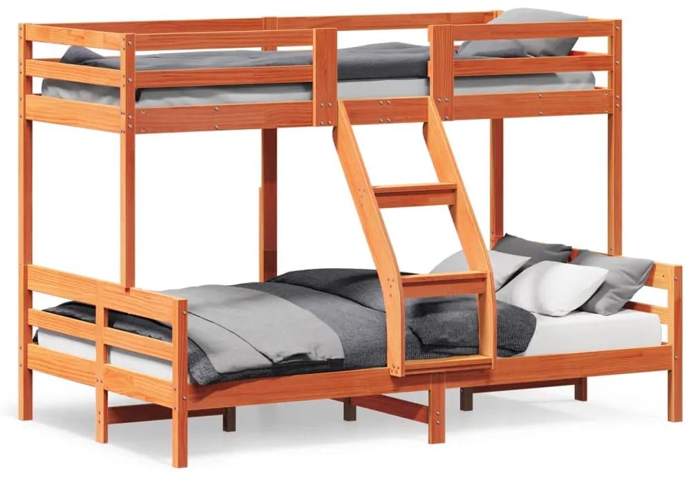 Patrová postel 80 x 200/120 x 200 cm voskově hnědá borové dřevo,  3207164