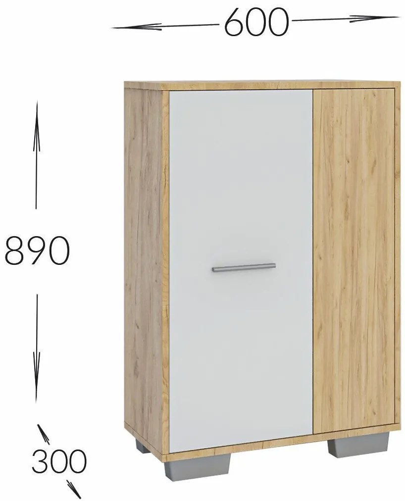 Casarredo Obývací stěna ZETA jasan zlatý/bílá