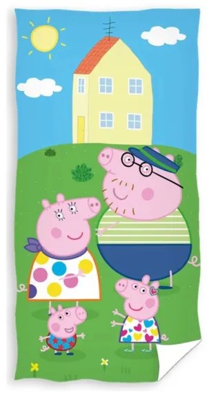 Carbotex Osuška Prasátko Pepina Zábava na zahradě 70x140 cm
