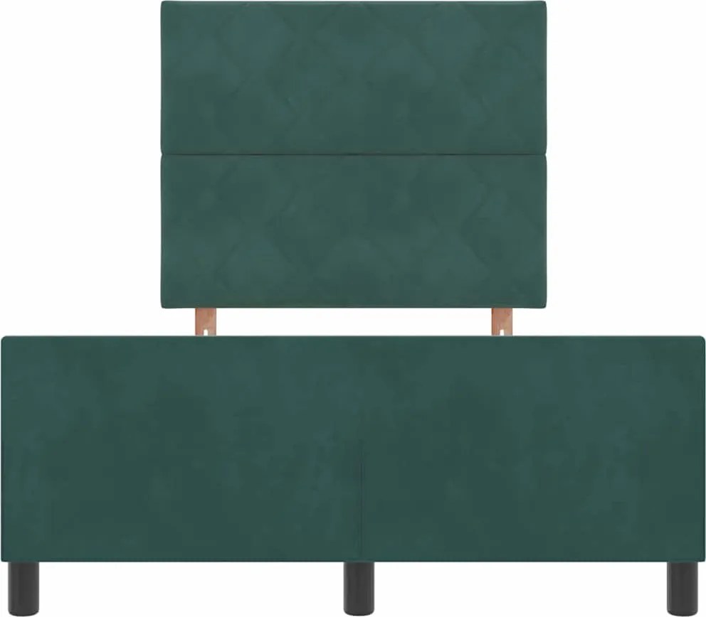 Postel s boxspringem s čelo Tmavě zelená 120 x 200 cm samet 3345002