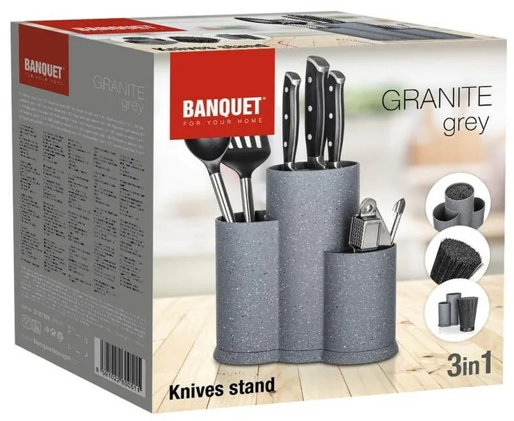 Banquet Stojan na nože 3v1 Granite Grey